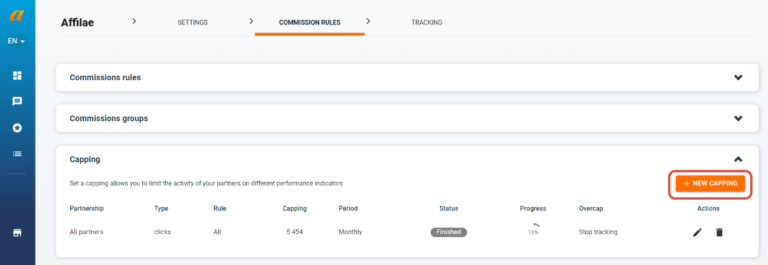 How to create a capping ? - Affilae